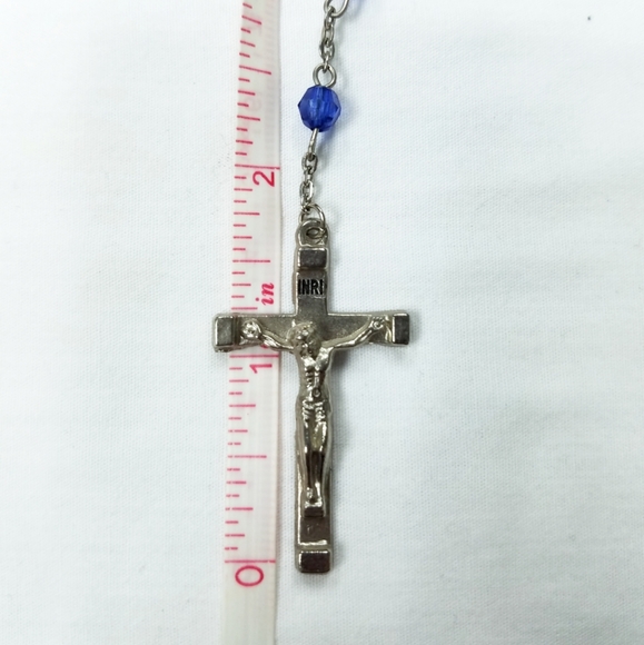 Inri | Jewelry | Vintage Inri Catholic Cross Rosary Bead Necklace ...